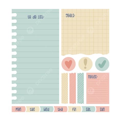 Notebook Element Vector Art Png Notebook Cute Element Set Scrapbook