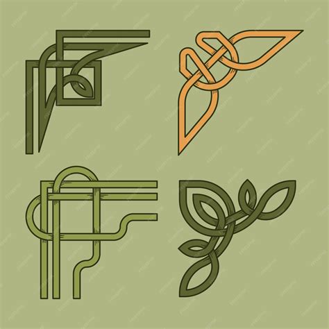 Collection Dornements De Frontières Celtiques Dessinées à La Main Vecteur Gratuite