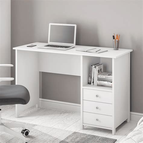 Techni Mobili Contemporary Desk With 3 Storage Drawers White
