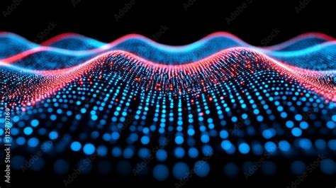 Abstract Smart City Design With Gradient Lines Connecting Dynamic Dot Points Intricate Wave