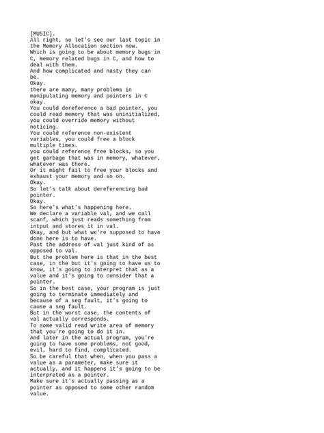 11 6 Memory Related Perils And Pitfalls 13 38 Pdf Pointer