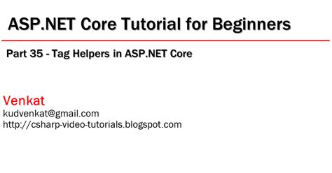 Sql Server Net And C Video Tutorial Tag Helpers In Asp Net Core Slides