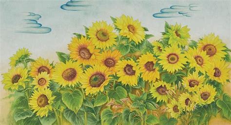 대한민국민화공모대전 남정은 봉황도 해바라기 그림 해바라기 그림