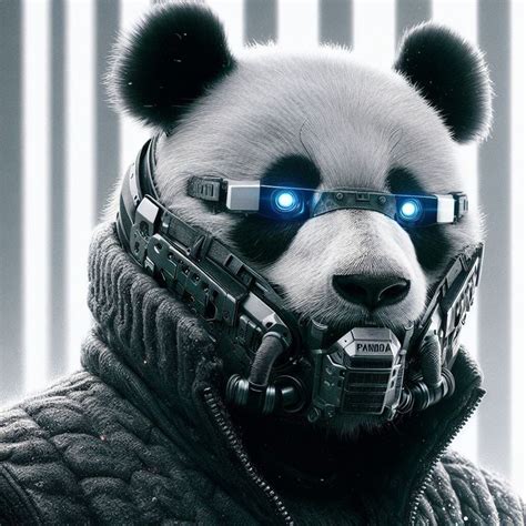 Сyberpunk Panda Zukunftstechnologie Landschaften Cyberpunk