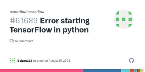 Error Starting Tensorflow In Python · Issue 61689 · Tensorflow