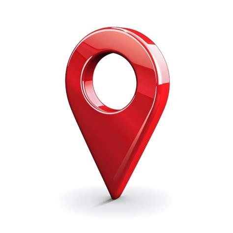 Red Pin Point Map Address Location Pointer Symbol Isolated On White