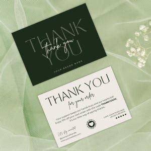 Organic Green Business Thank You Card Template Canva Editable Design