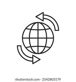 Import Export Icon Simple Black Line Stock Vector Royalty Free Shutterstock