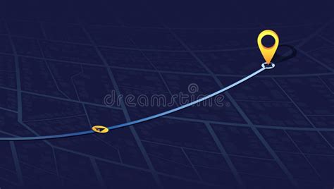 Isometric Gps Navigation Map With Location Pin For Tracking Abstract Map Visualization Street