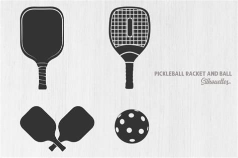 Pickleball Racket And Ball Silhouette Graphic By Designlands