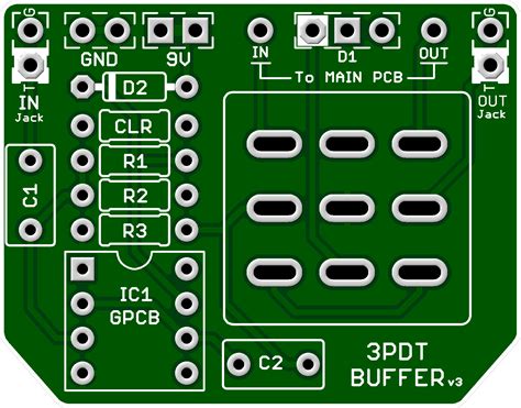 3pdt Buffer Board V3 Best Quality Guitarpcb