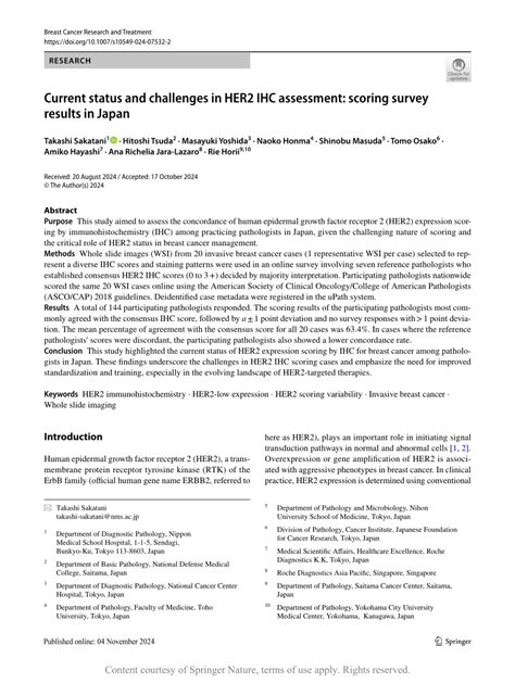 Pdf Current Status And Challenges In Her2 Ihc Assessment Scoring