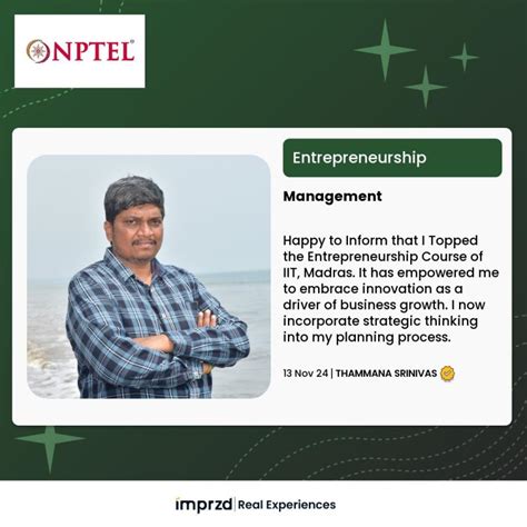 Srinivas Thammana On Linkedin Nptel