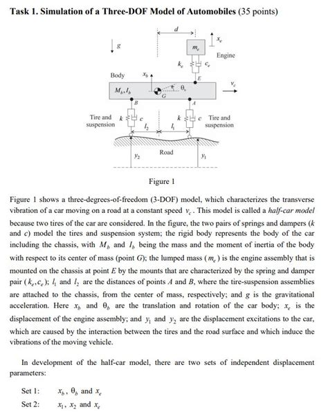 solved task 1 simulation of a three dof model of