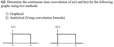 Solved Q Determine The Continuous Time Convolution Of X T Chegg