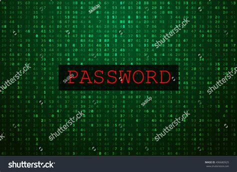 Secure Password Technology Background Binary Computer Stock Vector