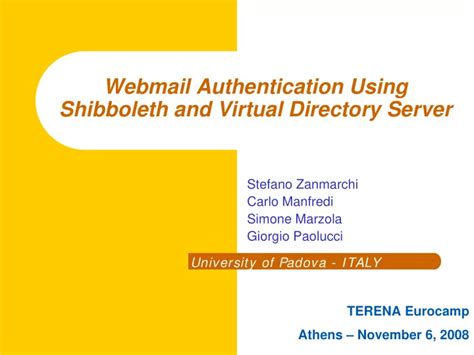 [ppt] webmail authentication using shibboleth and virtual directory
