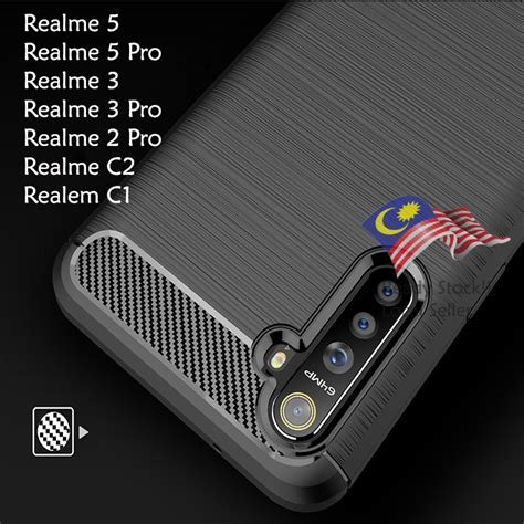 Realme 5 5 Pro Realme 2 Pro 3 3 Pro C1 C2 Carbon Soft Case Cover Casing
