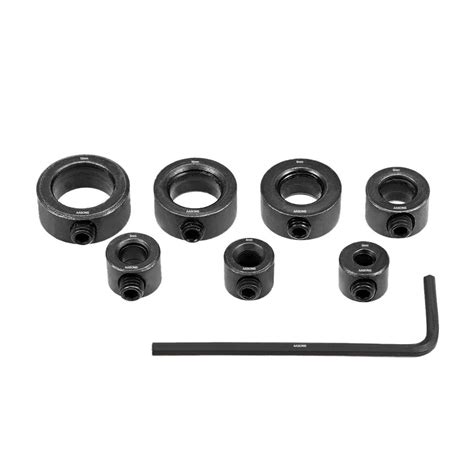 Aasons 7pcs Drill Bit Depth Stop Rings Set For Drilling Length Limiter 3 4 5 6 8 10 12 Mm With