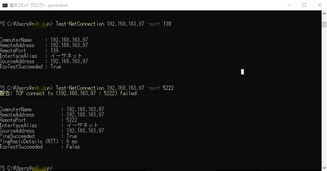 疑問学園 万が一 学部 Test Netconnectionで指定したtcpポートが開いているか確認