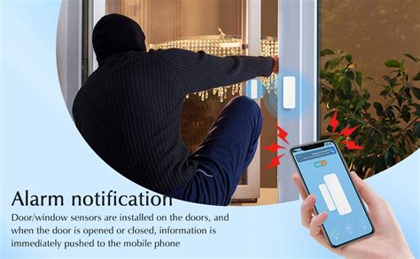 Door Alarm Sensor, WiFi Door Wing Alarm Sensor with Magnetic Sensor ...