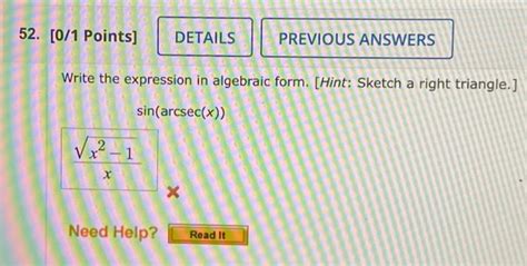 Solved Write The Expression In Algebraic Form [hint Sketch