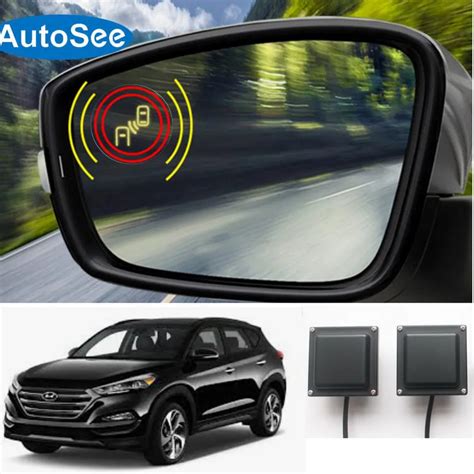 For Hyundai Tucson Car Blind Spot Monitoring Bsm Sensor Side Mirror Led Lamp Indicator Ldw Line