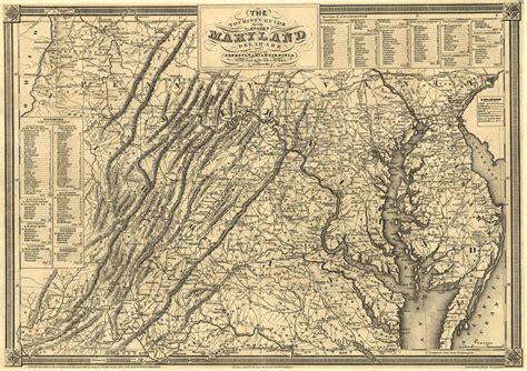 Maryland And Delaware Vintage Railroad Map Print 1836 World Maps Online