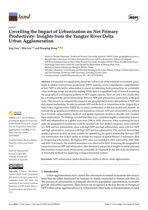 Pdf Unveiling The Impact Of Urbanization On Net Primary Productivity