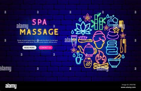 Spa Massage Neon Banner Design Stock Vector Image And Art Alamy