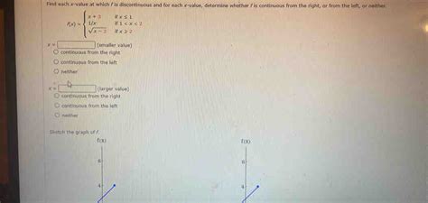 Solved Find Each X Value At Which F Is Discontinuous And For Each X