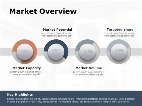 Blue Concentric Circle Market Overview Diagram Presentation Template