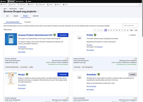 Image Showing The Display Box Of Project Browser Initiative Of Drupal With Browse Drupal Org