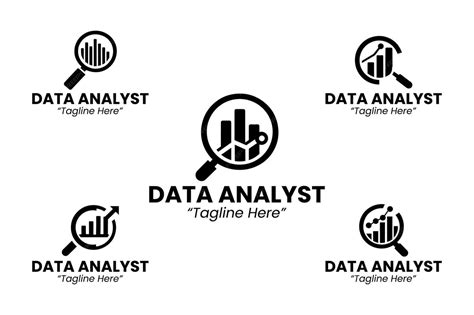 Data Analyst Logo Silhoutte Collection Premium Vector
