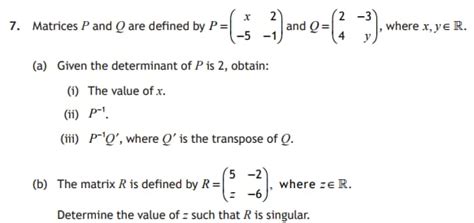 solved matrices p ﻿and q ﻿are defined by p [x 2] [ 5 1]