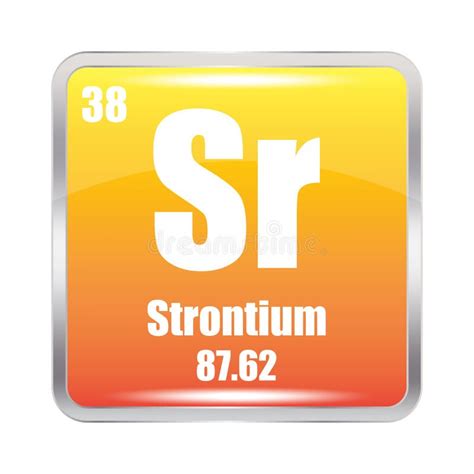Strontium Icon Sr Chemical Element Atomic Number 38 Mass 8762