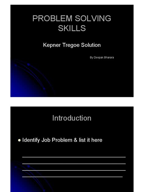 Problem Solving Skills Kepner Tregoe Solution Pdf Decision Making