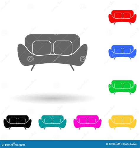 Sofa Multi Color Style Icon Simple Glyph Flat Vector Of Furniture