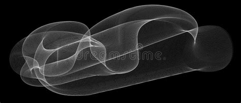 Gray Abstract Digital Particle Wave On Black Background Futuristic Linear Wave And 3d Mesh