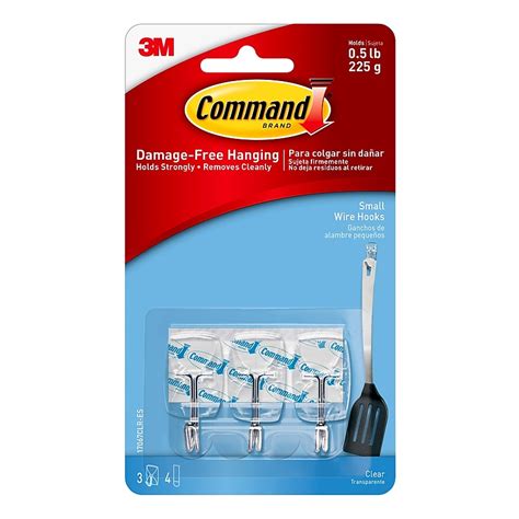 Command Small Wire Hooks 0 5 Lb Clear 3 Pack 17067clr Es Image 1