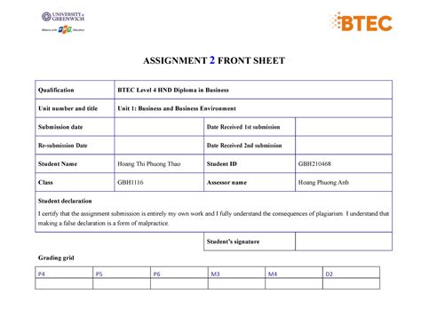 2 5032 frontsheet assignment 2 2012 21 assignment 2 front sheet