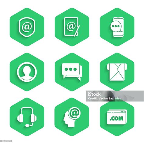 음성 버블 채팅 메일 및 전자 메일 웹 사이트 템플릿 봉투 헤드폰 계정 화면 만들기 채팅 메시지 알림 및 아이콘으로 쉴드를 설정합니다 벡터 Brand Name Online