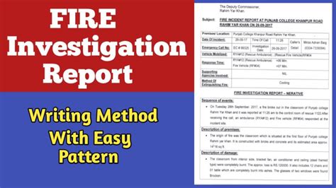 How To Write Fire Investigation Report Fire Investigation Techniques Fire Investigation Report