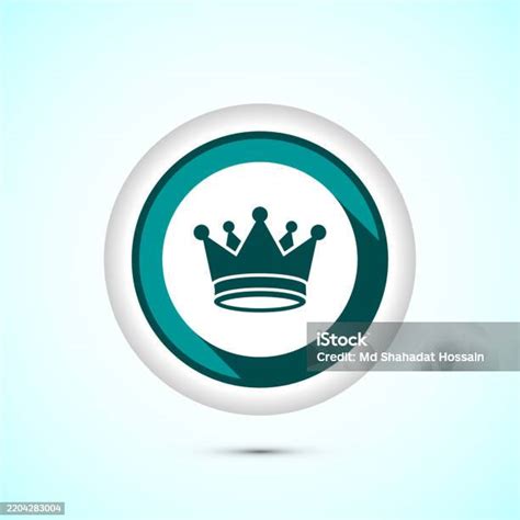 왕관 아이콘 디자인 일러스트 레이 션 로얄 크라운 기호 기호 청록색 그림자 버튼 디자인 공주에 대한 스톡 벡터 아트 및 기타 이미지 공주 권위 금 금속 Istock