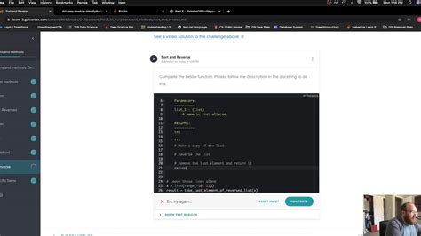 Python List Functions And Methods Sort And Reverse Challenge