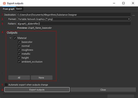Exporting Bitmaps Substance 3d Designer