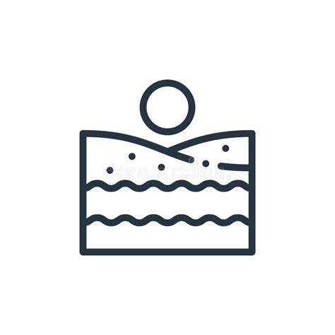 Beach Vector Icon Isolated On White Background Outline Thin Line Beach Icon For Website Design