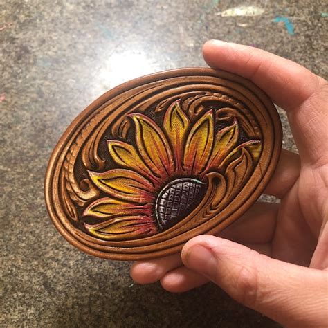 Sunflower Belt Tooling Pattern Etsy Canada