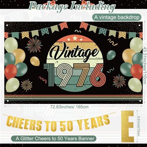 Roundfunny Vintage 50th Birthday Decorations For Men