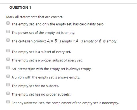 Solved Question 1 Mark All Statements That Are Correct The